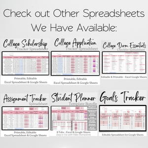 College Application Tracker Google Sheet, College Planning Spreadsheet ...