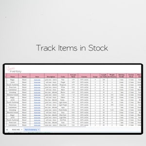 Yarn Inventory Tracker Excel Spreadsheet, Yarn Organizer Worksheet ...