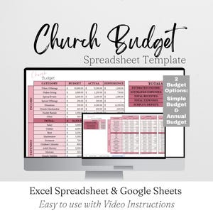 Church Budget Spreadsheet, Church Bookkeeping, Church Monthly Budget ...