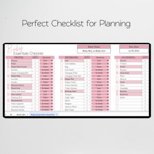 Baby Essentials Checklist Google Sheets, Baby Registry Checklist ...