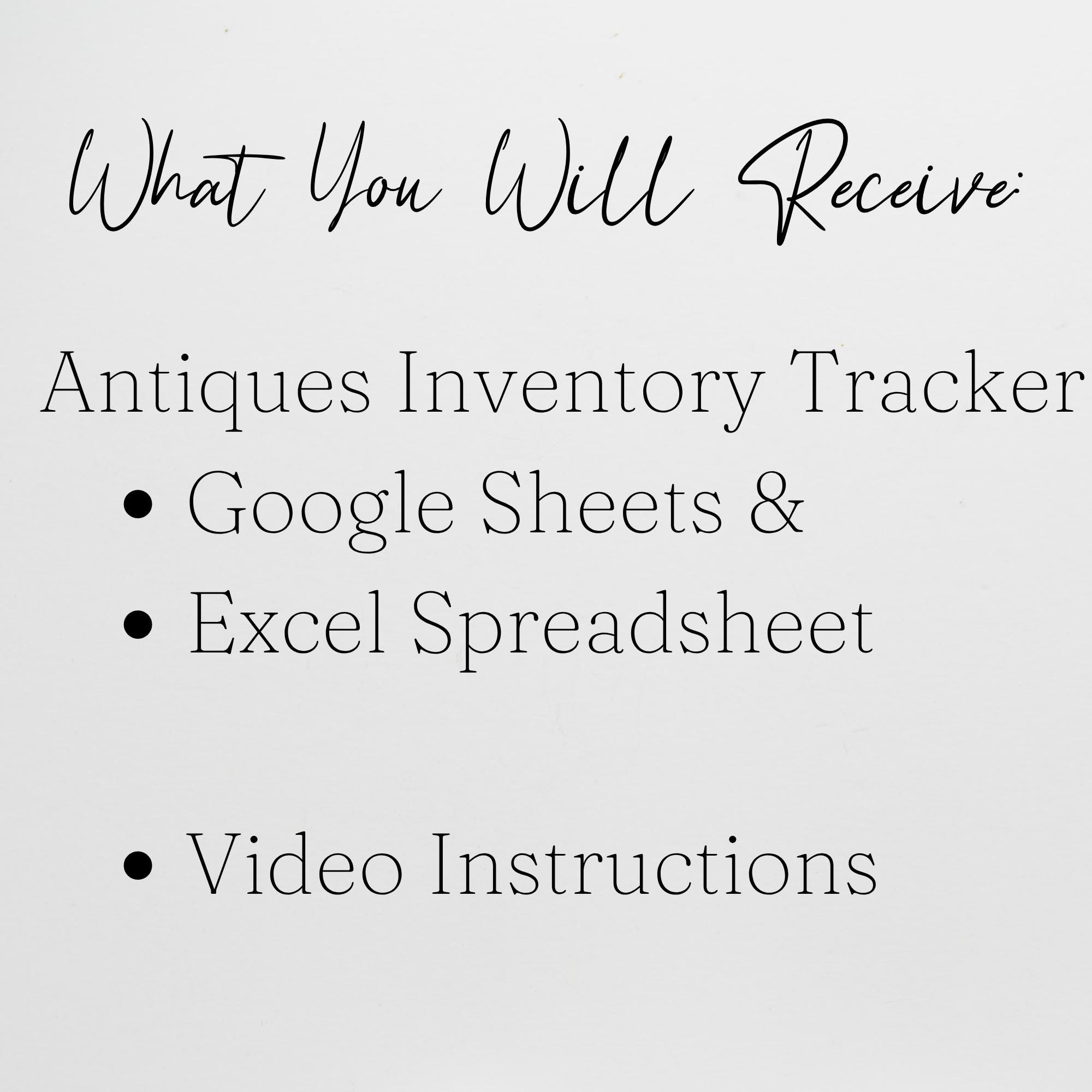 Antiques Inventory Tracker, Vintage Inventory Management, Booth ...