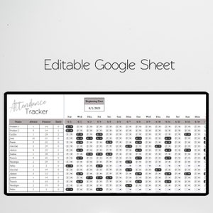 Attendance Tracker Excel Log School Class Template, Attendance Sheet ...
