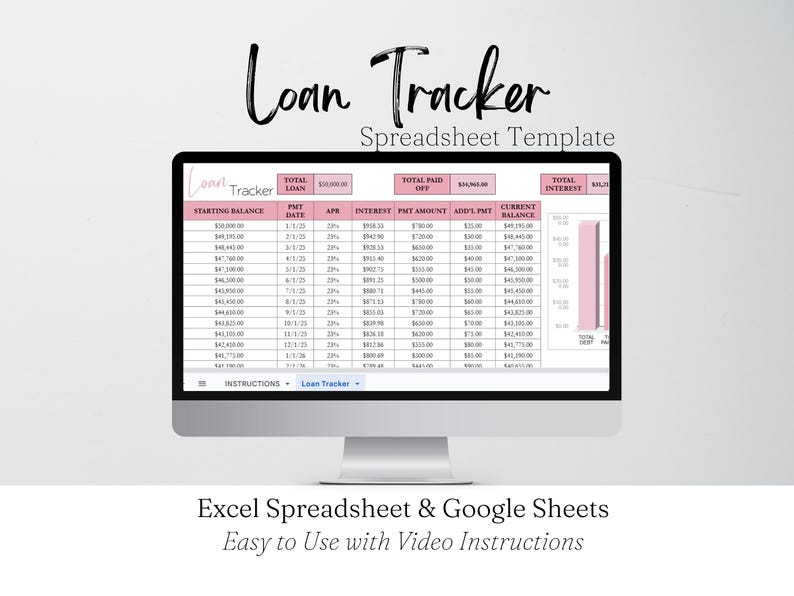Loan Tracker Sheet Excel Spreadsheet, Debt Payoff Tracker Google Sheet ...