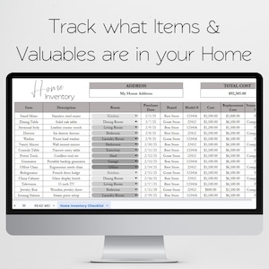 Home Inventory Tracker, Home Inventory Template, Home Inventory ...