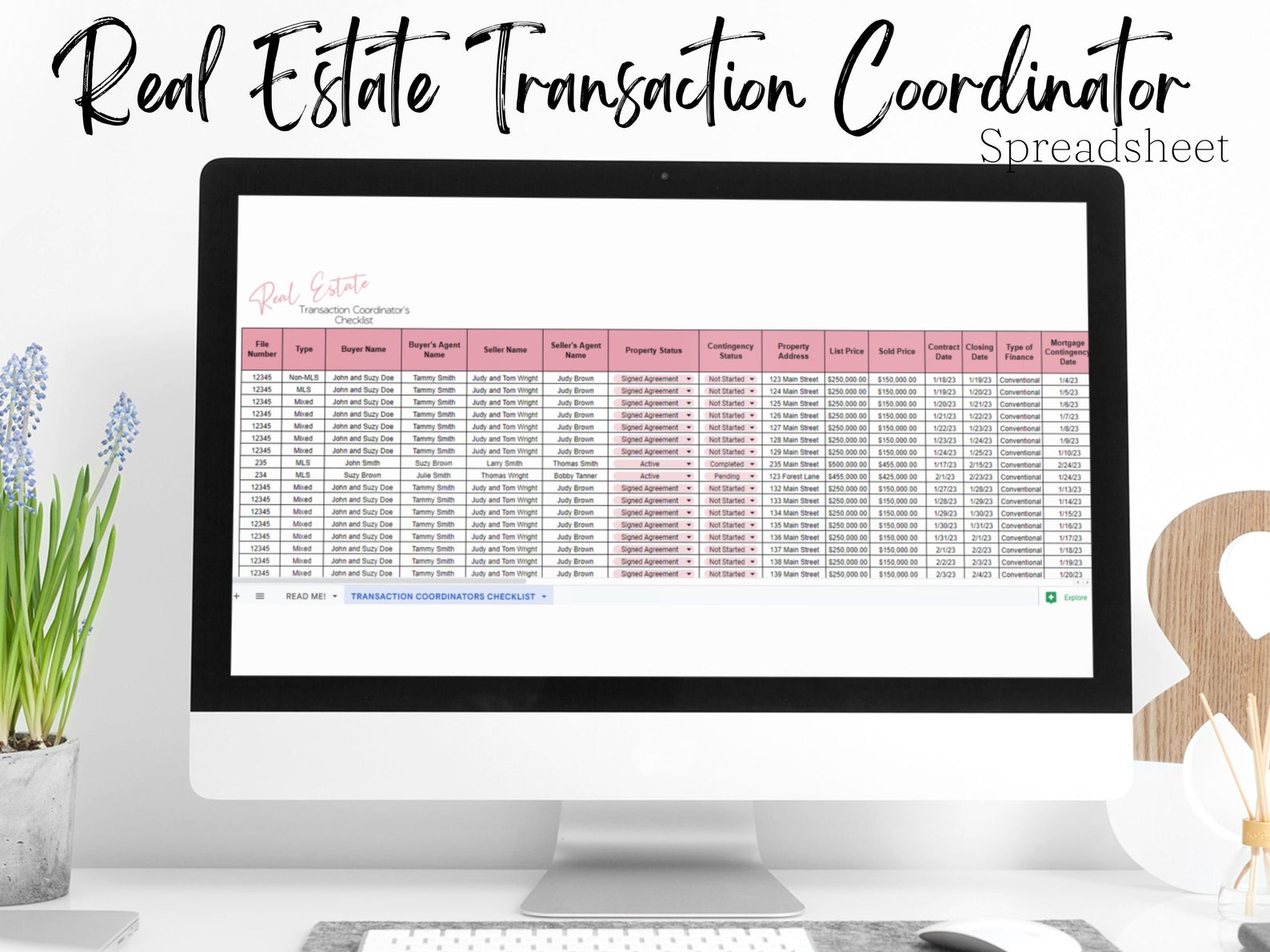 Realtor Transaction Checklist, Real Estate Excel Spreadsheets, Transaction Coordinator Tracker ...