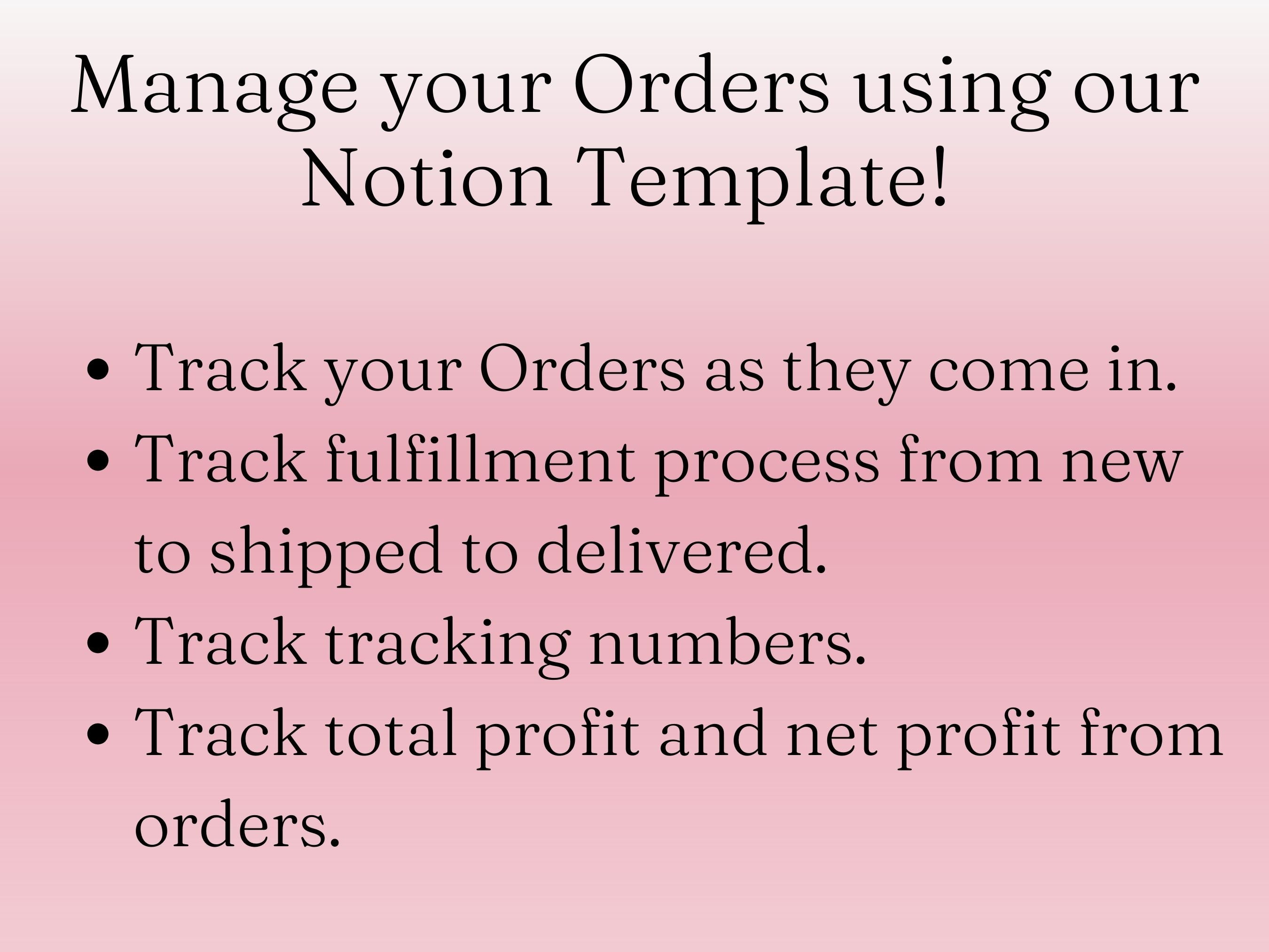 Order Tracker Notion Template Order Tracker Notion Templates, Small ...