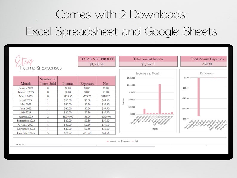 Income and Expense Tracker Excel Income and Expenses Tracker - Etsy