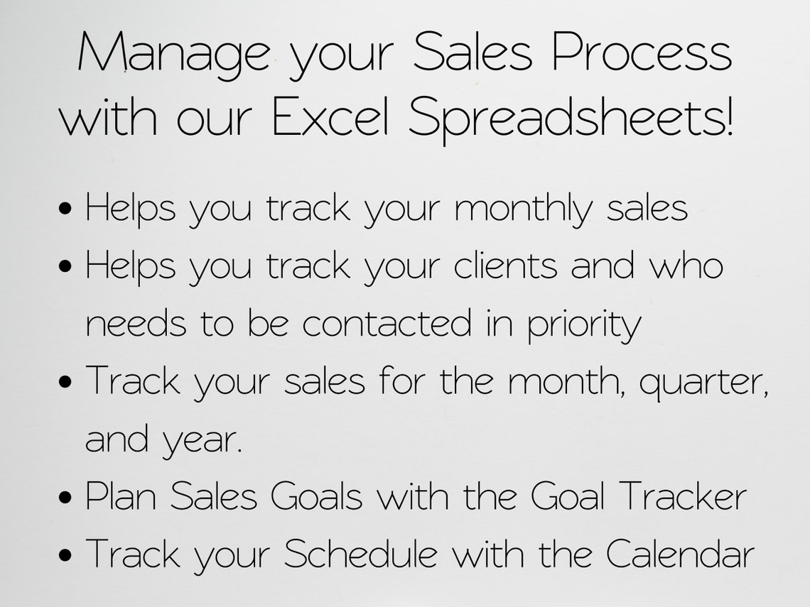 Sales Manager Template Excel Spreadsheet Sales Account - Etsy