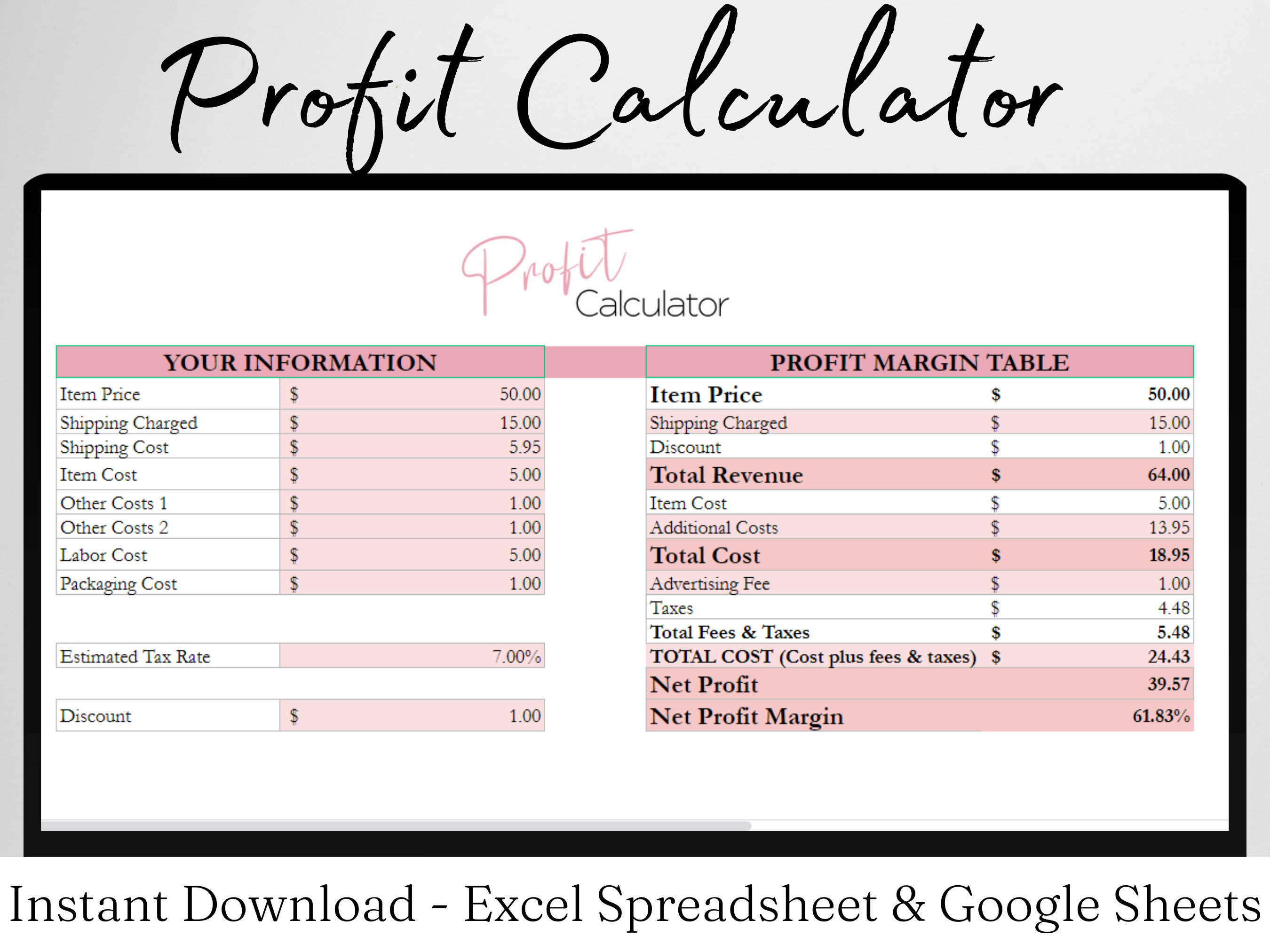 Profit Calculator, Profit Margin, Profit Manager, Profit Tracker Google ...