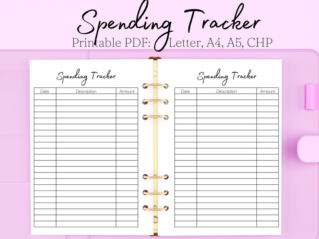 Spending Tracker Template, Spending Tracker Printable, Spending Tracker ...