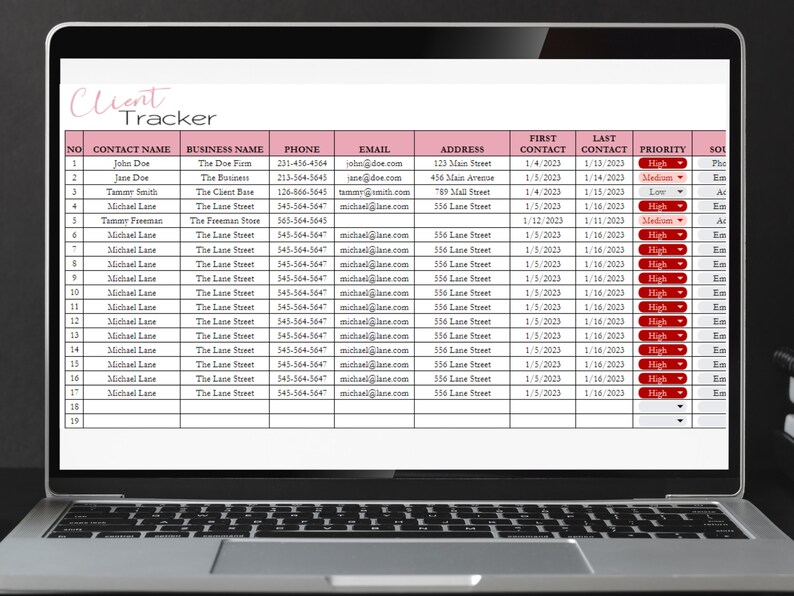 Client Tracker Excel, Client Tracker Google Sheets, Client Tracker Sheet, Client Tracker ...