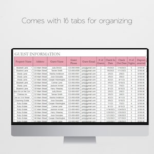 Booking Calendar for Short Term Rental Property Google Sheets, Vacation ...