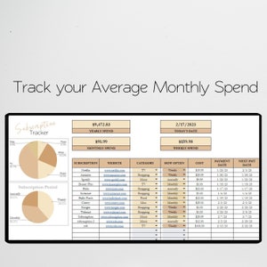 Monthly Subscription Tracker Google Sheets, Monthly Subscription ...