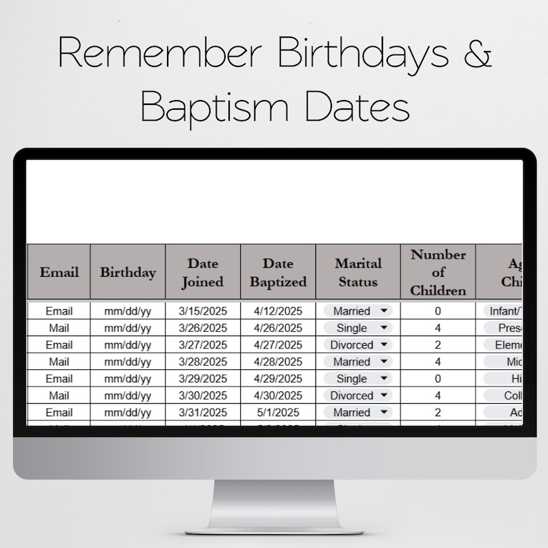 Church Members Directory Template Google Sheets, Church Membership List ...