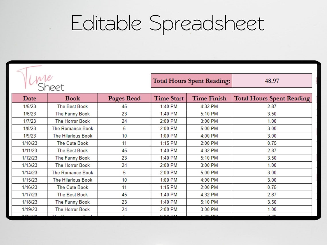 Book Tracker Journal Book Tracker Excel Reading Planner - Etsy