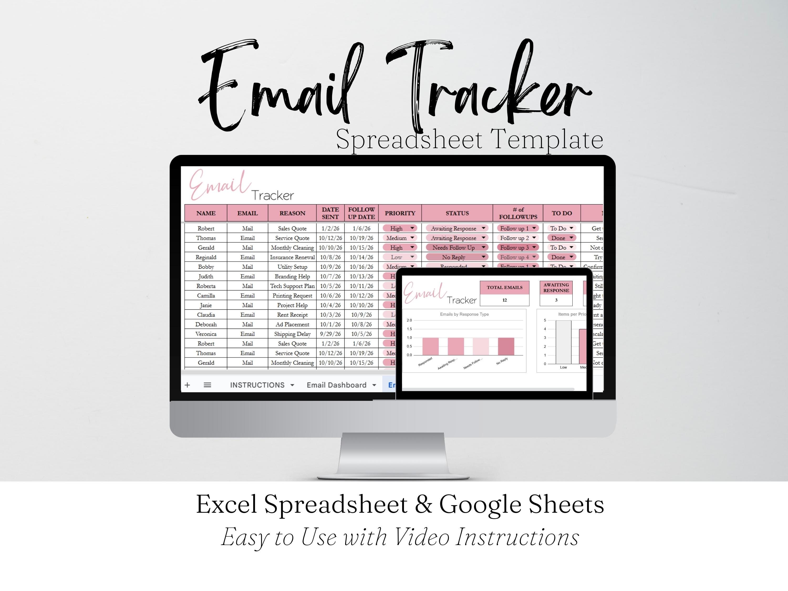 Email Tracker, Client Tracker, Lead Tracker, Work Template, Office ...
