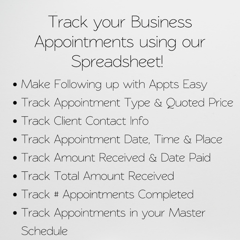 Appointment Planner Template, Small Business Booking Tracker, Meeting ...