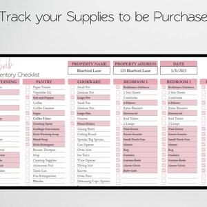 Checklist Inventory Bundle, Rental Property Furniture List, Short Term ...