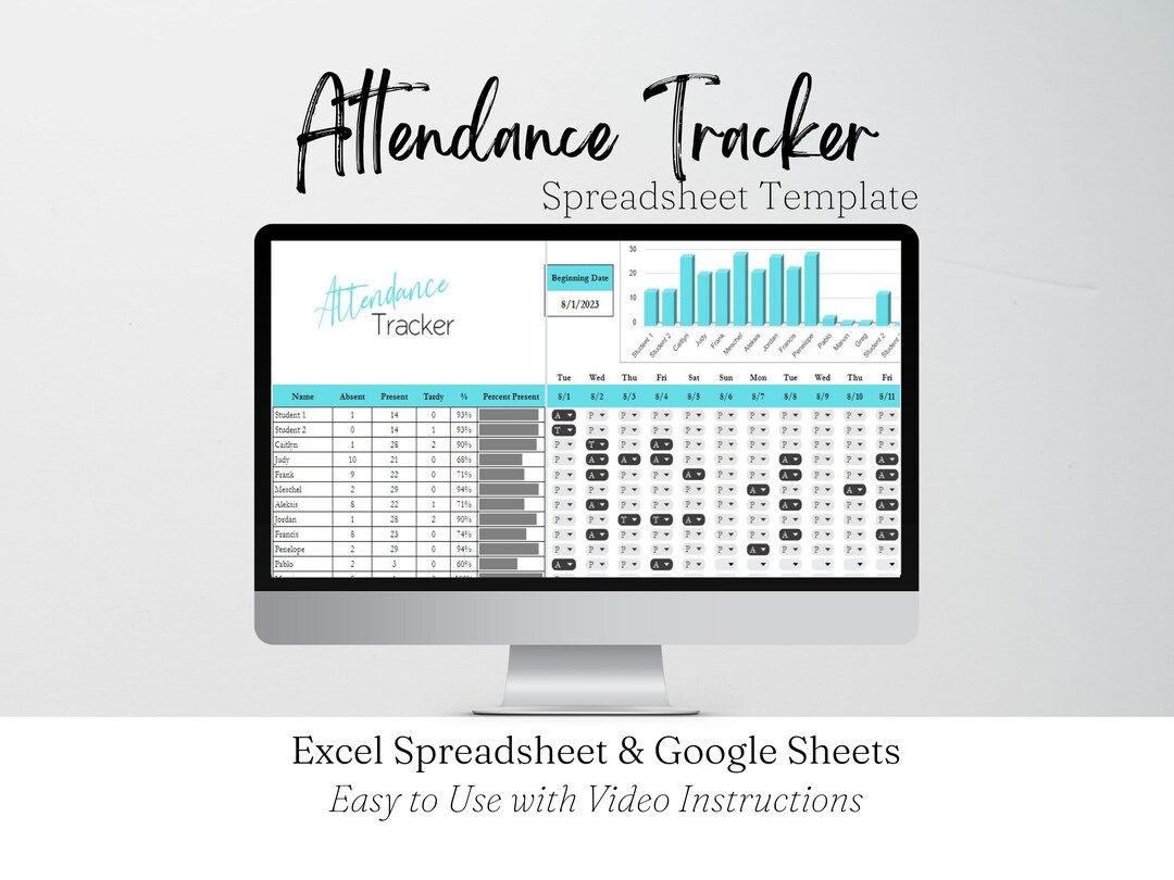 Attendance Log Attendance Tracker Excel Log School Class Template ...