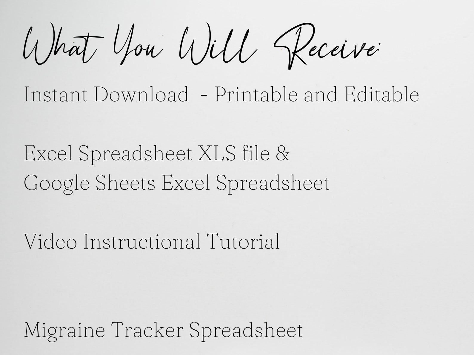 Migraine Tracker Excel Spreadsheet, Chronic Migraine Log Template ...
