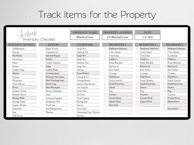 Furniture Inventory Checklist Template Checklist Inventory - Etsy