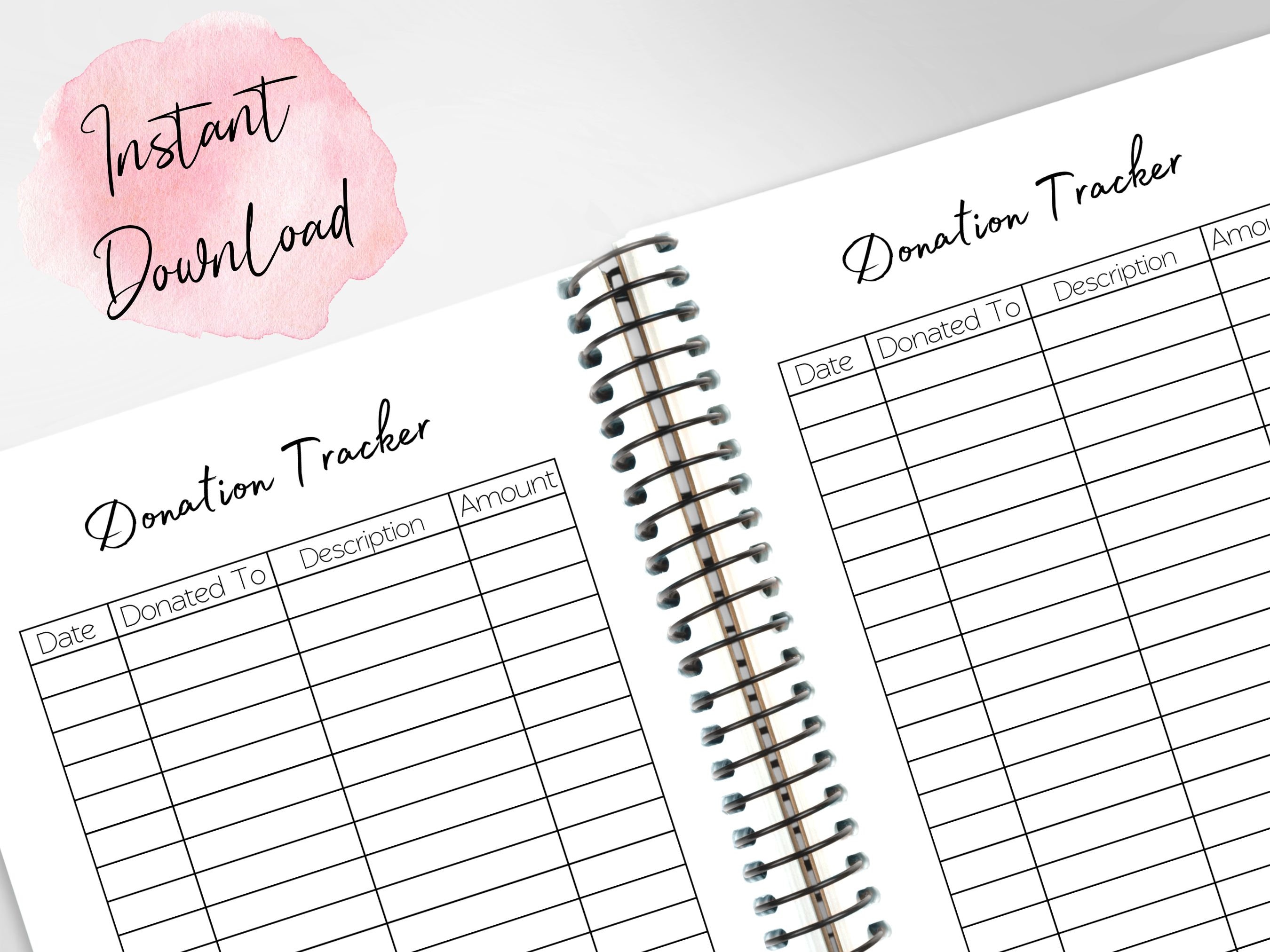 Donation Tracker Donation Template Donations Template - Etsy