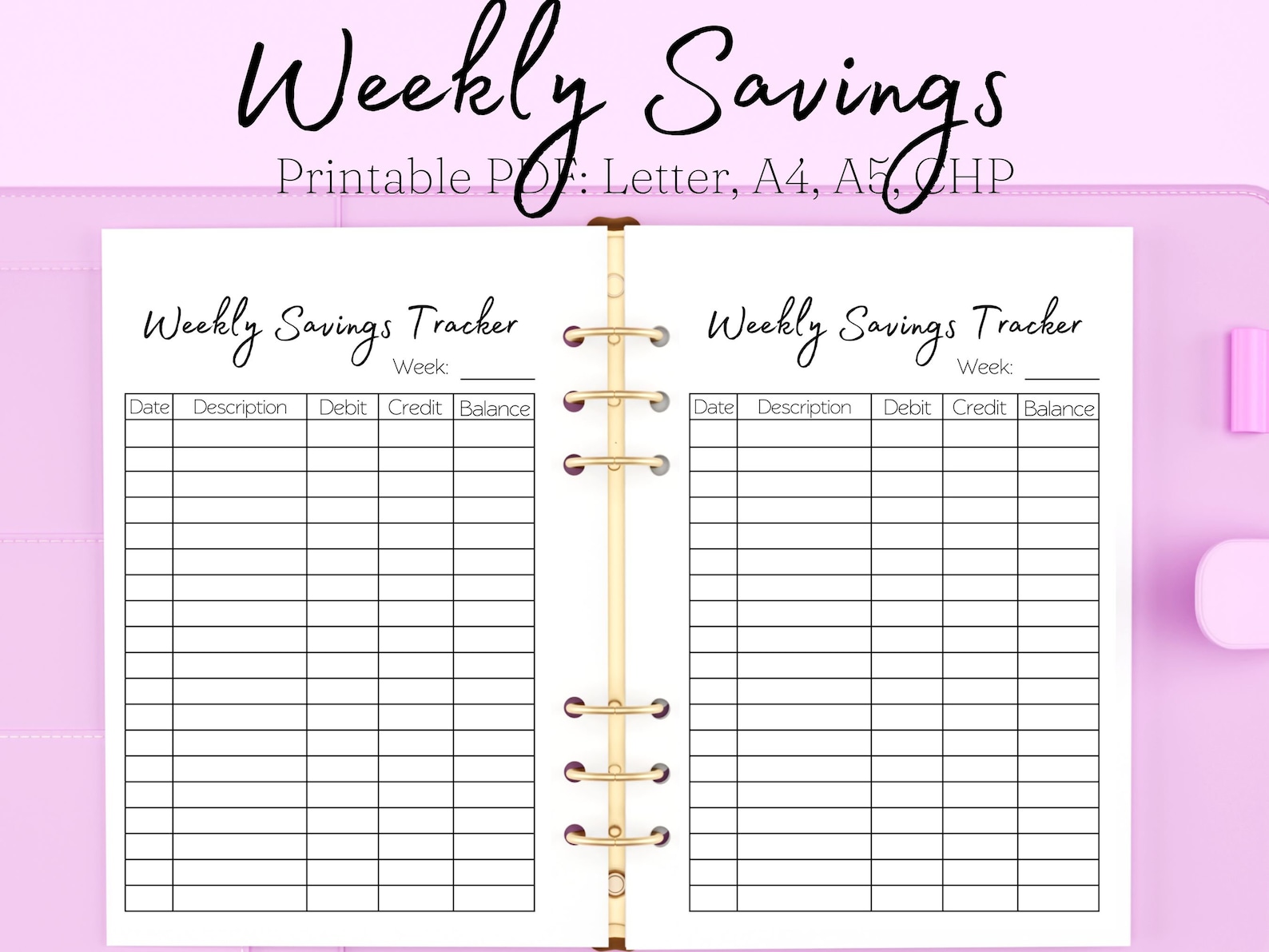 Weekly Savings Challenge Printable Weekly Savings Template - Etsy