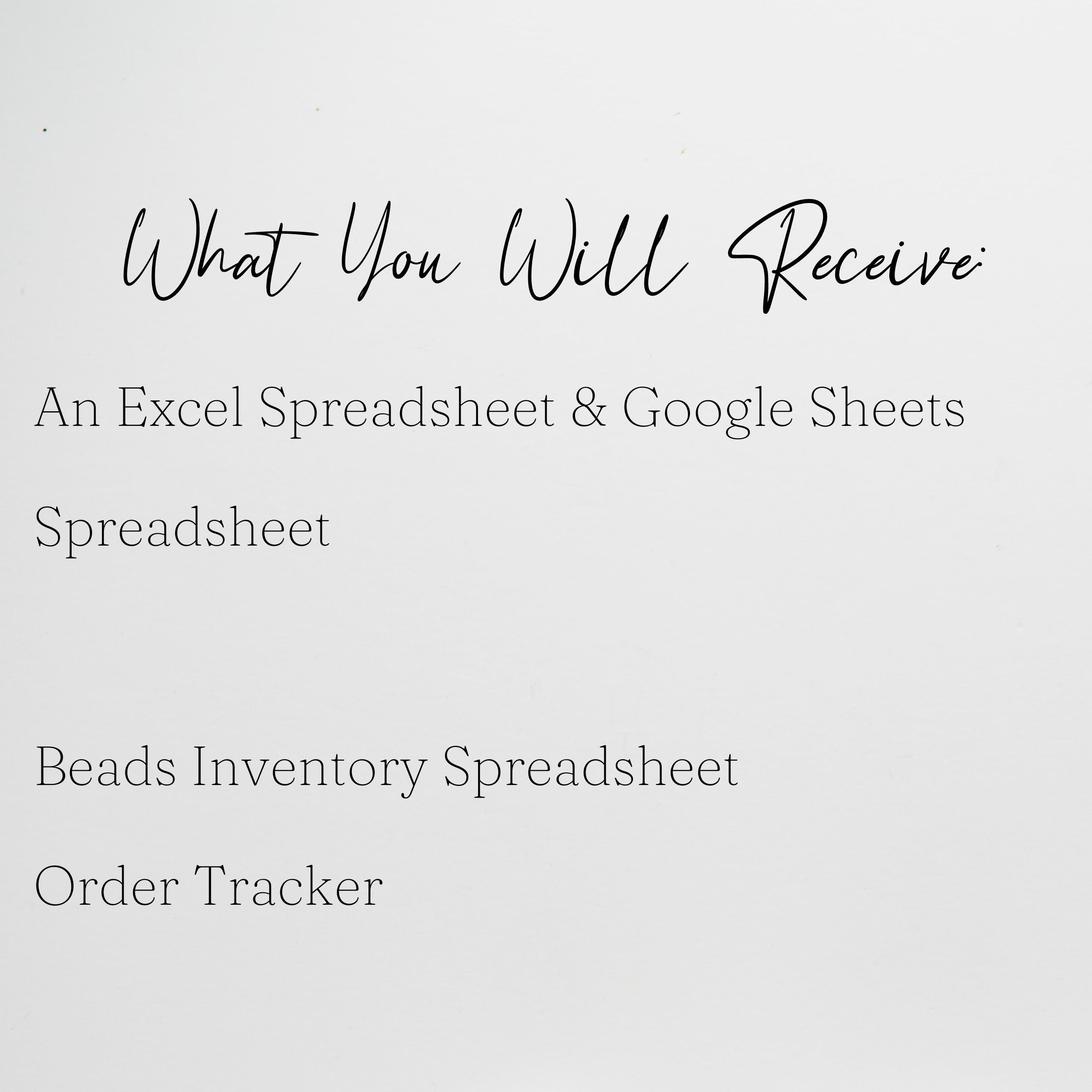 Bead Inventory Tracker, Beads Organization, Business Template ...