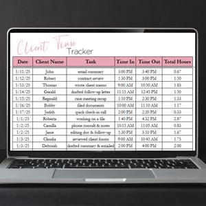 Client Time Tracker Excel Spreadsheet, Client Management Google Sheets ...