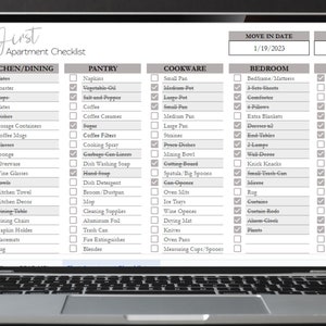 New Apartment Checklist Planner Template Excel Spreadsheet, First ...