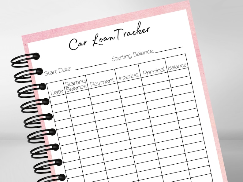Car Loan Payment Tracker, Car Loan Tracker, Car Loan Payoff Tracker ...