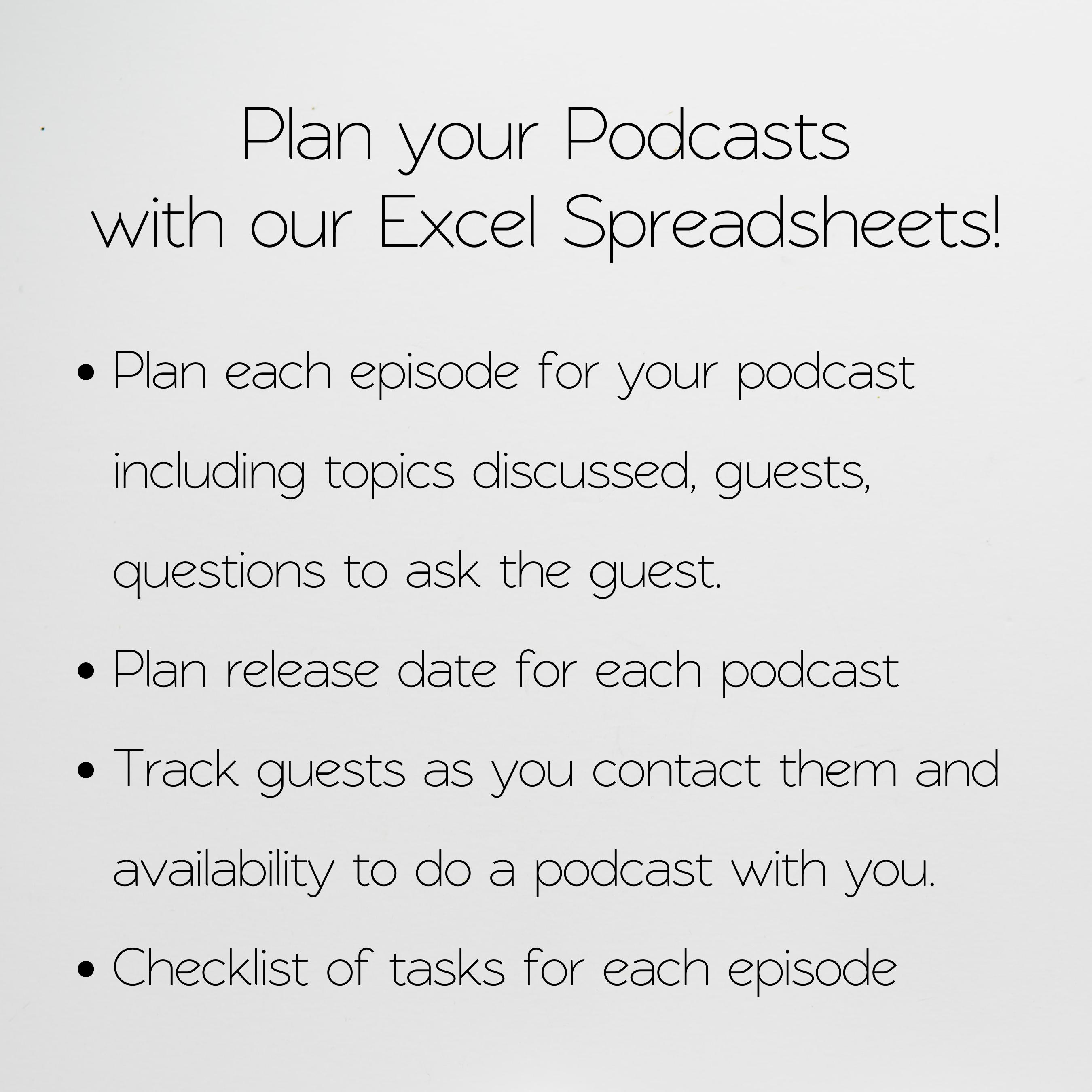 Podcast Planner Spreadsheet Template Google Sheets, Podcast Checklist ...