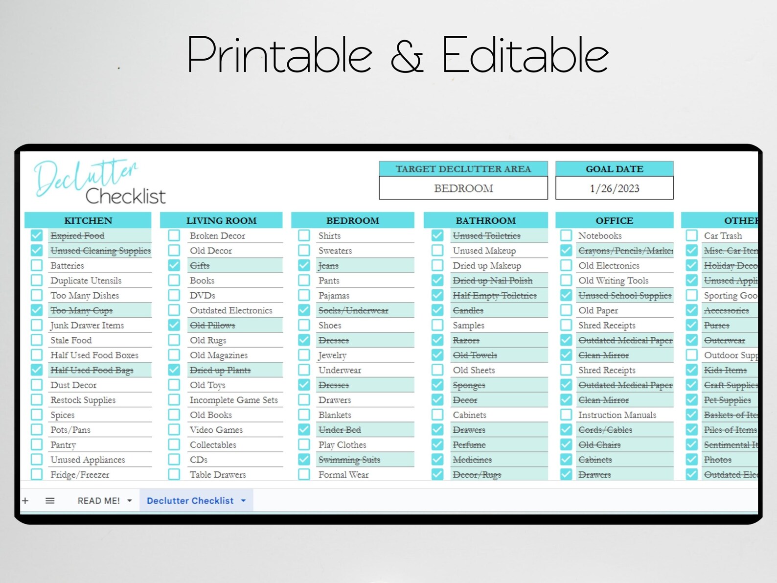Decluttering Checklist Decluttering List Decluttering Guide - Etsy
