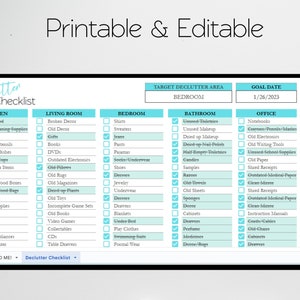Decluttering Checklist, Decluttering List, Decluttering Guide ...