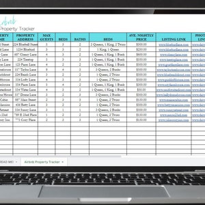 Property List Tracker for Short Term Rental Property Management, Rental ...