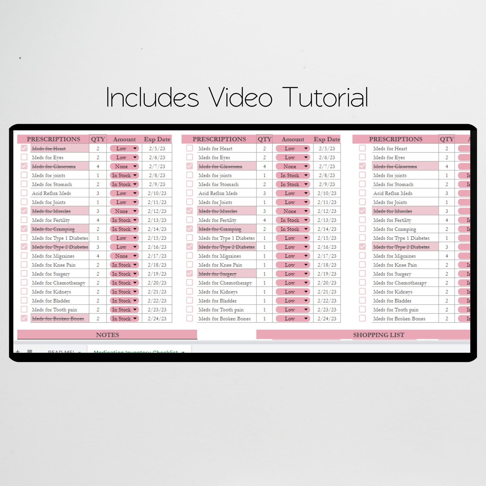 Medication Checklist, Medication Tracker, Daily Medication Log ...