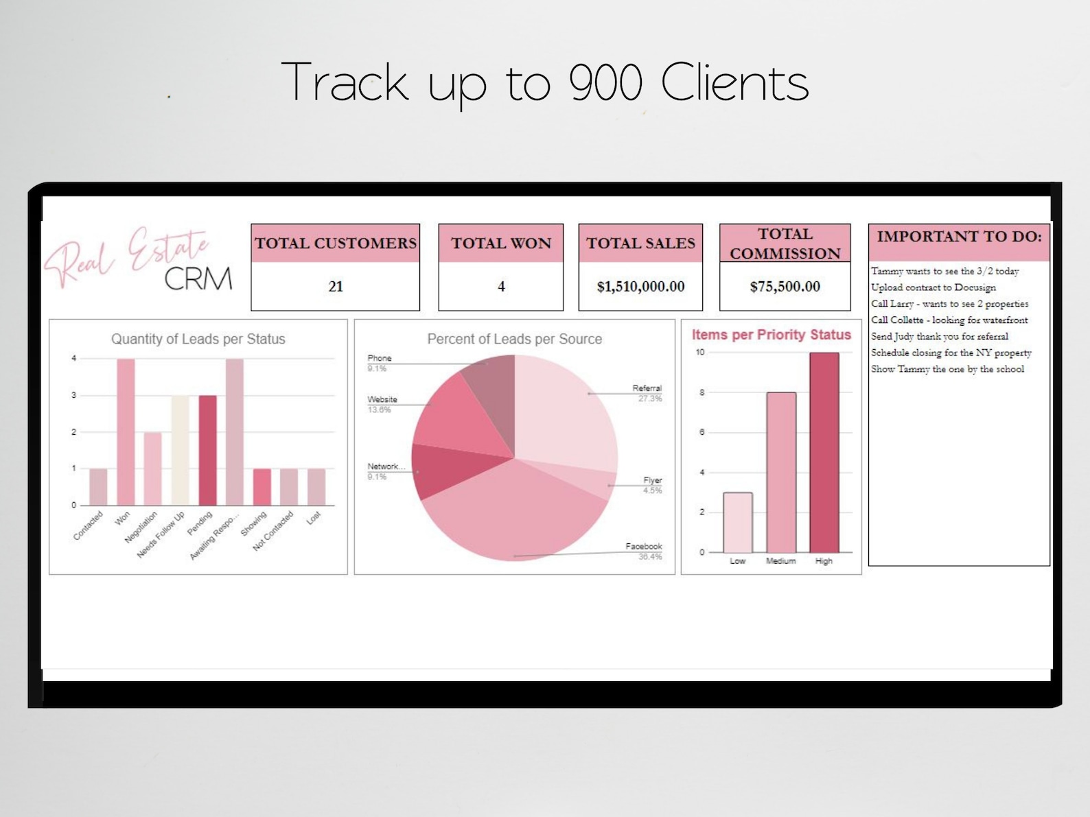 Realtor CRM, Realtor Client Tracker, Realtor Client Sheet, Realtor ...