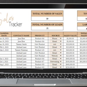 Sales Tracker Google Sheet, Sales Tracker Excel, Sales Goal Tracker ...