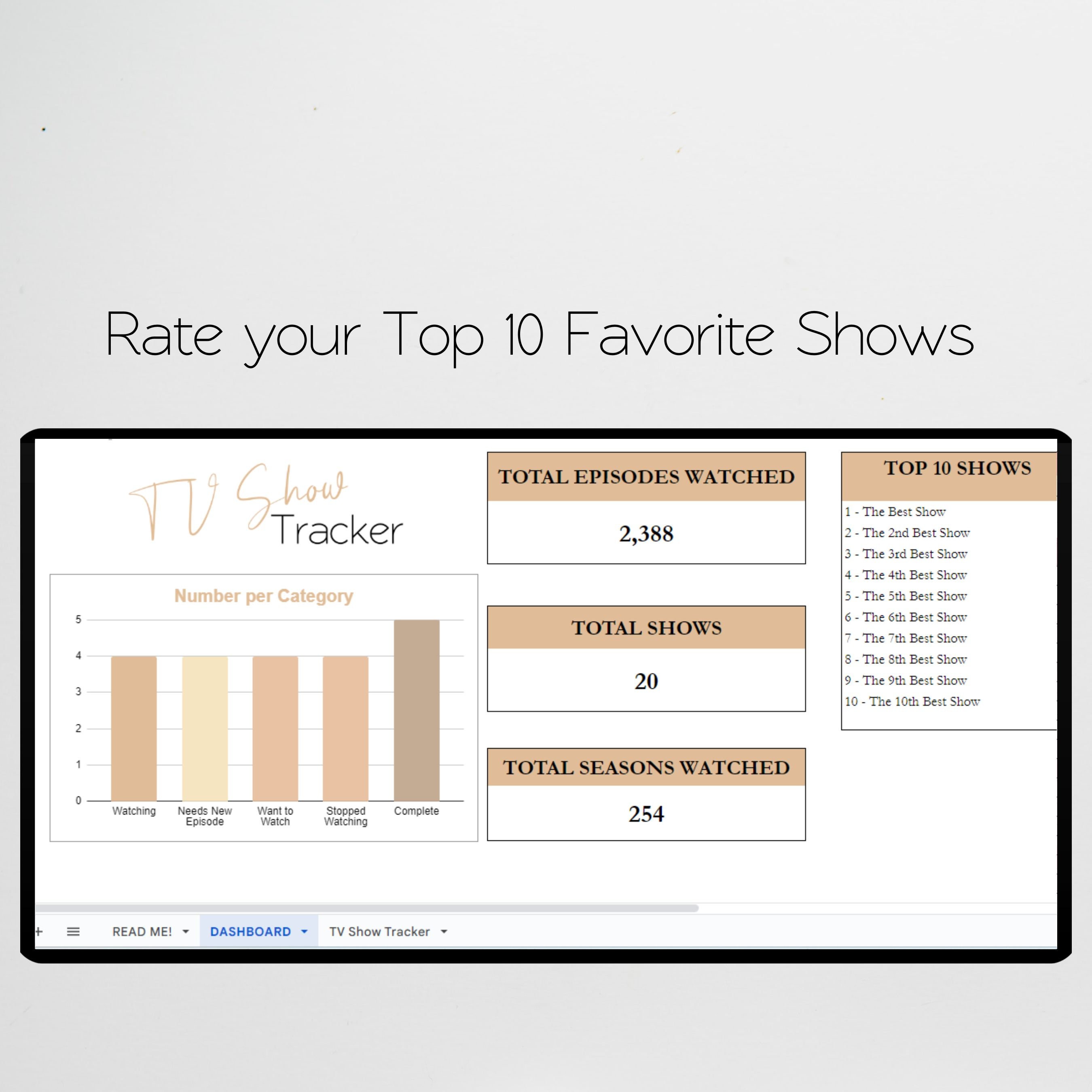 TV Show Tracker Excel Spreadsheet, TV Shows Tracking Google Sheets ...