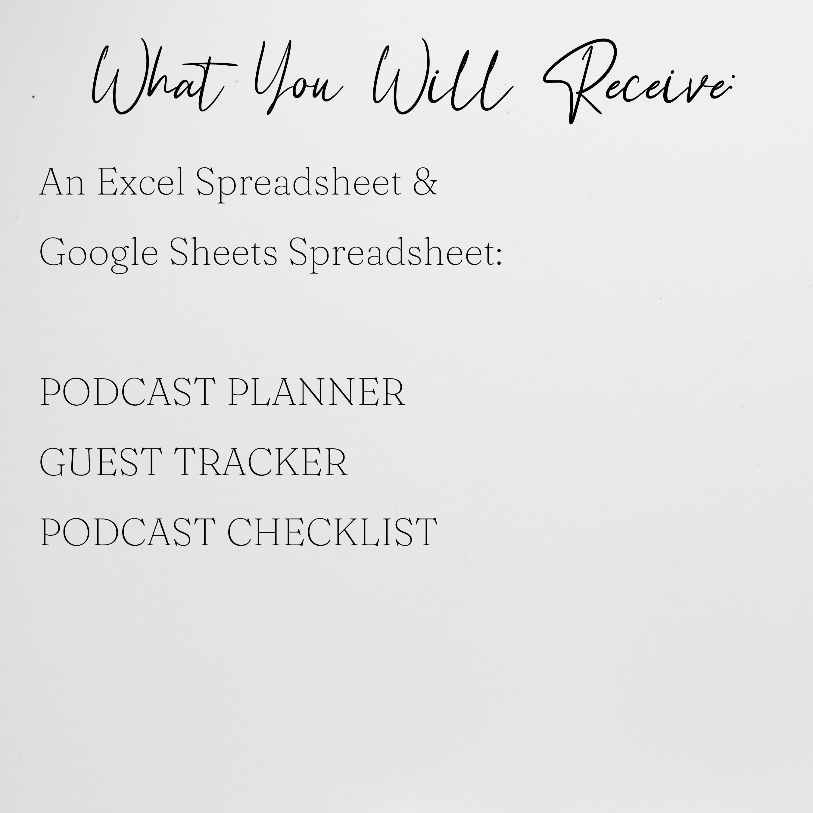 Podcast Planner Spreadsheet Template Google Sheets, Podcast Checklist ...