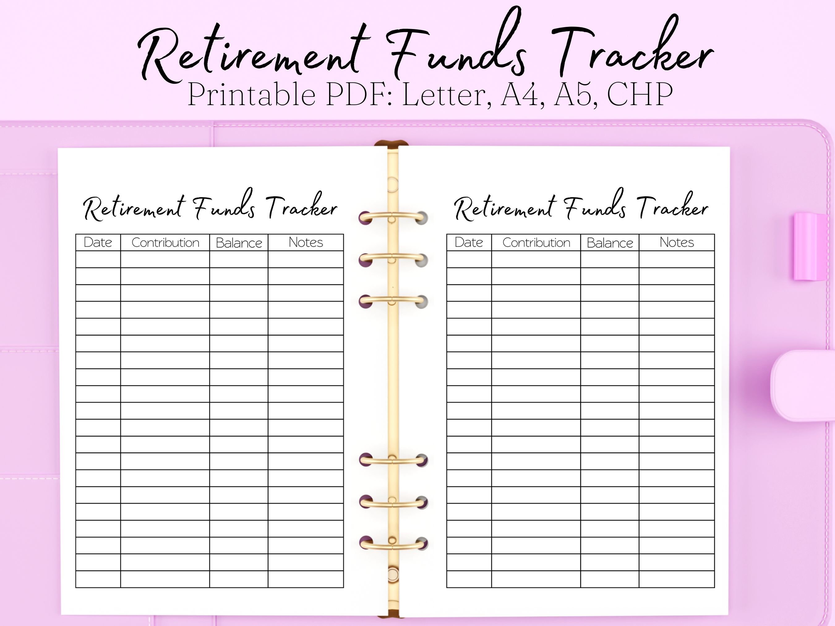 Retirement Tracker, Retirement Template, Retirement Printable ...