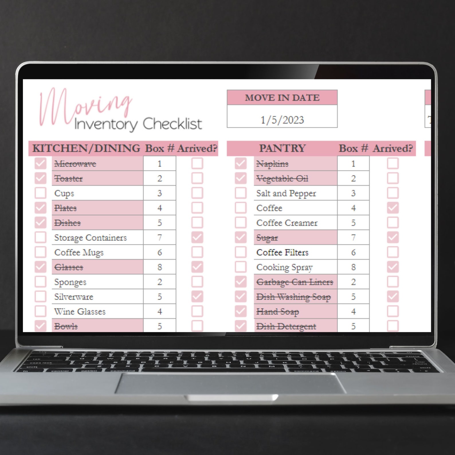 Moving Inventory Template Google Sheets, Moving Planner, Moving List ...