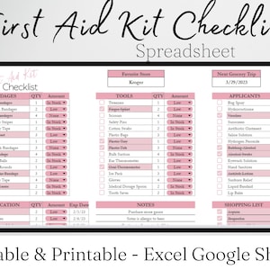 First Aid Kit Checklist, First Aid Checklist, First Aid Supply List ...