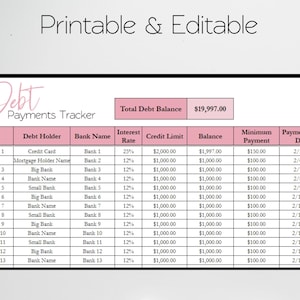 Debt Payments Tracker Excel Spreadsheet, Debt Tracker Google Sheets ...