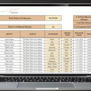 Music Collection Tracker Excel Spreadsheet, Music Tracker Google Sheets ...