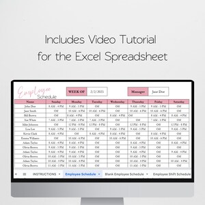 Employee Schedule Template Google Sheets, Weekly Schedule, Shift ...