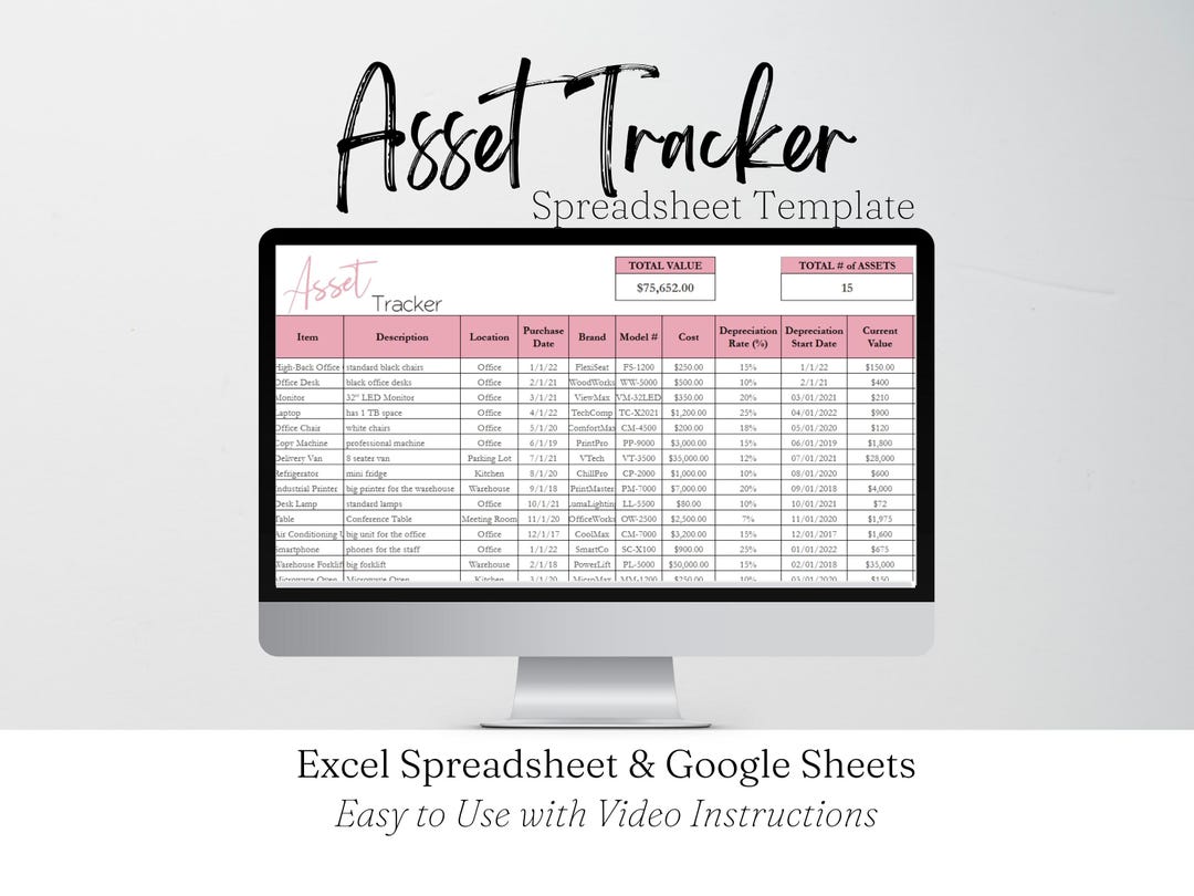 Asset Tracker Google Sheets, Small Business Property Inventory Template ...