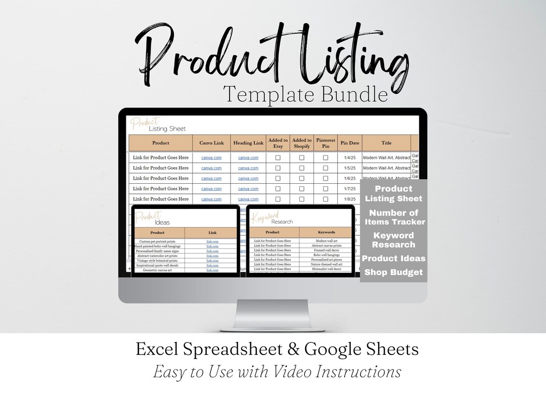 Product Listing Template Bundle Editable Product Description