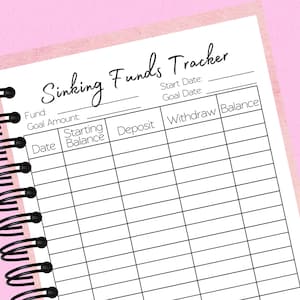 Sinking Funds Tracker Printable, Sinking Fund Printable, Sinking Fund ...