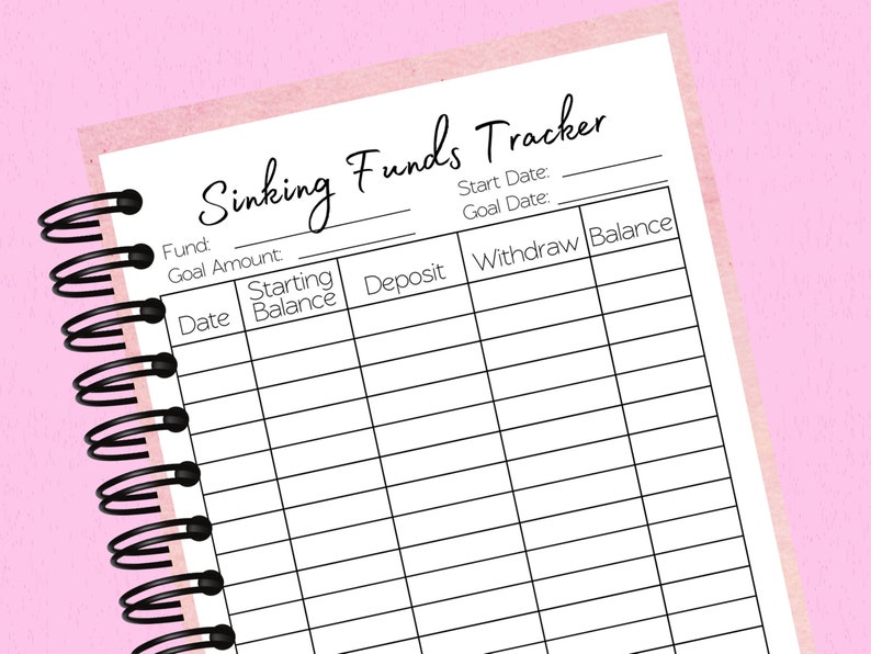 Sinking Funds Tracker Printable, Sinking Fund Printable, Sinking Fund ...